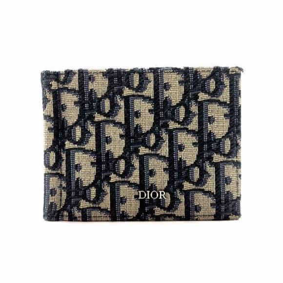 Dior | Bags | Dior Oblique Money Clip Bifold Wallet Navy Blue | Poshmark